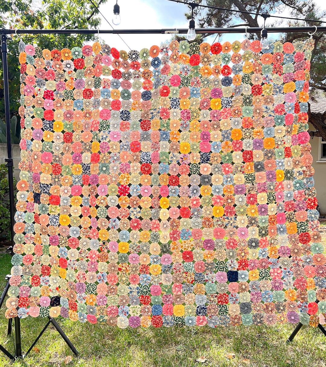 Antique Yo-yo Quilt, 1930s Textiles, 780 Handmade Yo-yos, Depression ...
