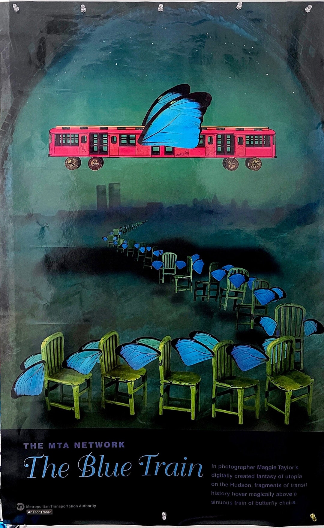 RARE NYC MTA Poster, Original 1999 'the Blue Line', Artist Maggie ...