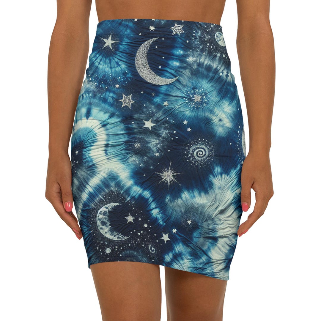Celestial Print Mid-waist Pencil Skirt | Boho Style for Women - Etsy