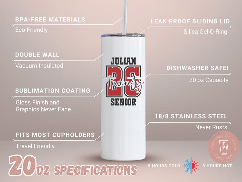 Custom Back to School Senior 40oz Tumbler, Personalized Graduation Gift ...