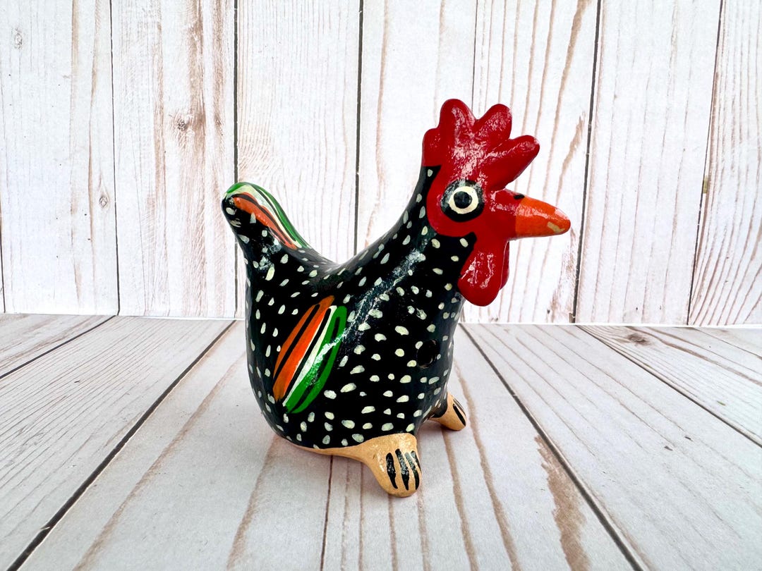 Hand-painted Clay Rooster Whistle: Traditional Mexican Folk Art - Etsy
