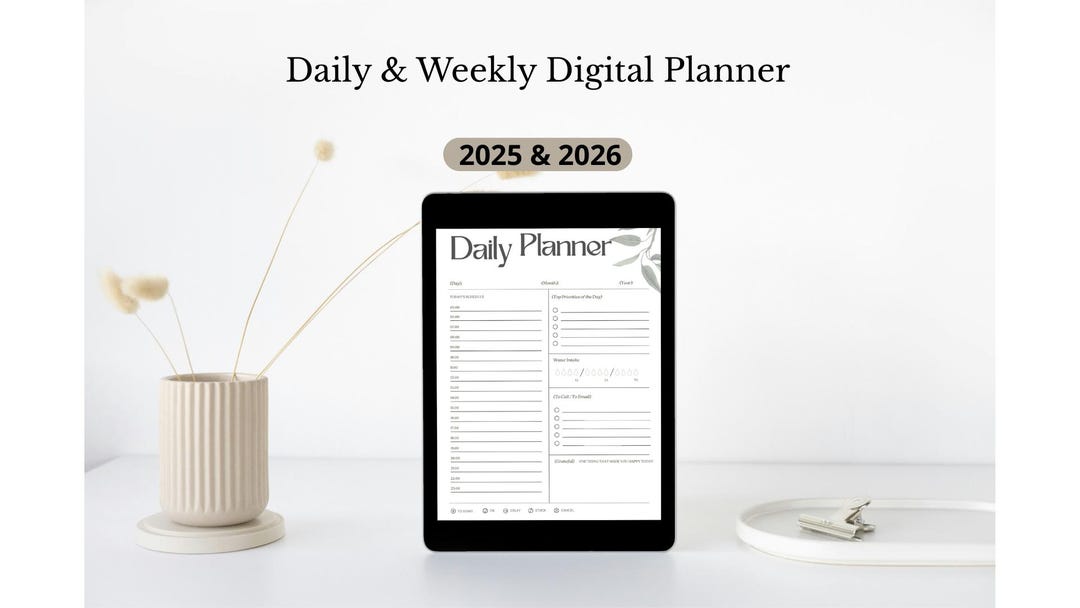 2025 Canva Planner Template - Daily & Weekly Digital Planner - Editable ...