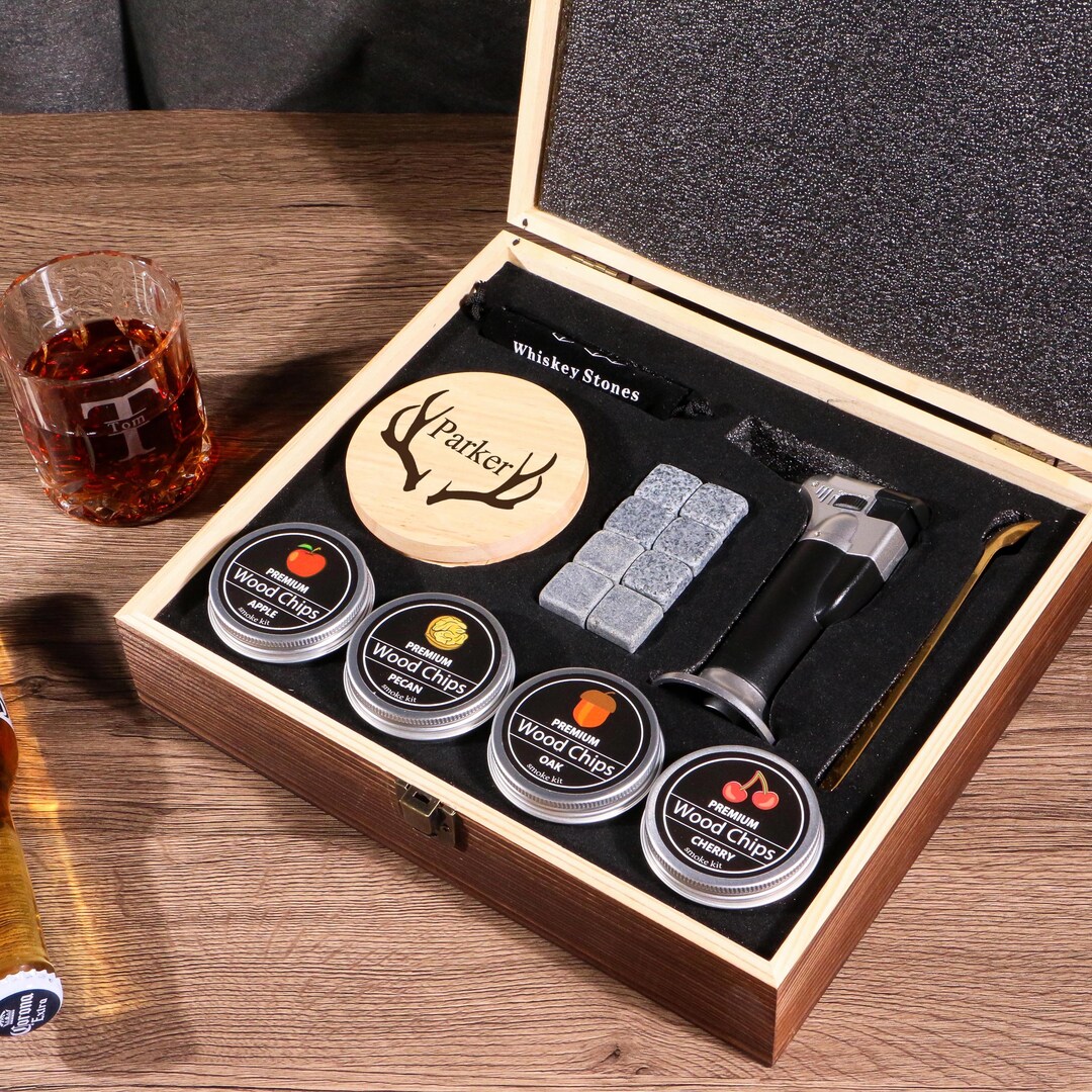 Personalized Smoked Whiskey Cocktail Kit,whisky Gifts for Dad,burning ...