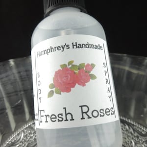 FRESH ROSES Body Spray, Handcrafted Perfume Room and Linen Spray 2 Oz ...