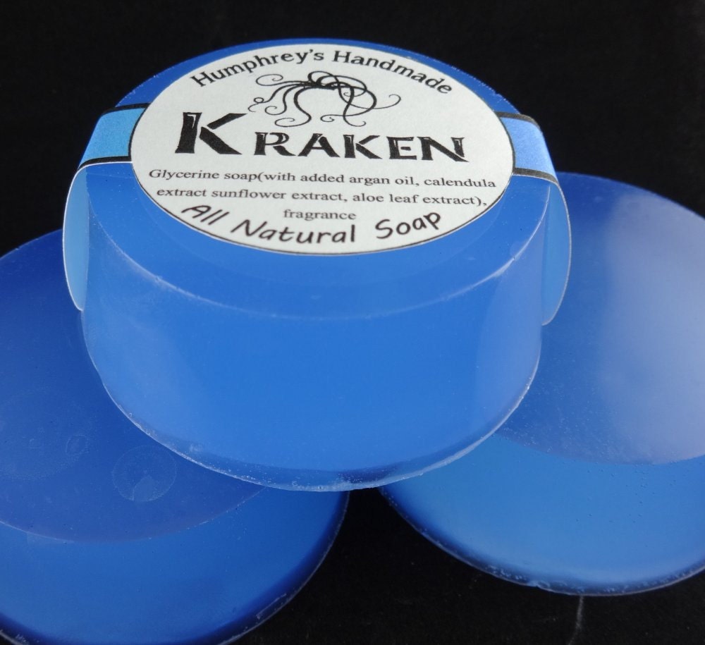 KRAKEN soap Glycerin Aqua Di Geo Type Beard Wash Blue | Etsy