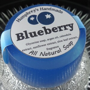 BLUEBERRY Soap, Sweet Blueberry Shave & Shampoo Soap, Round Blue Puck ...