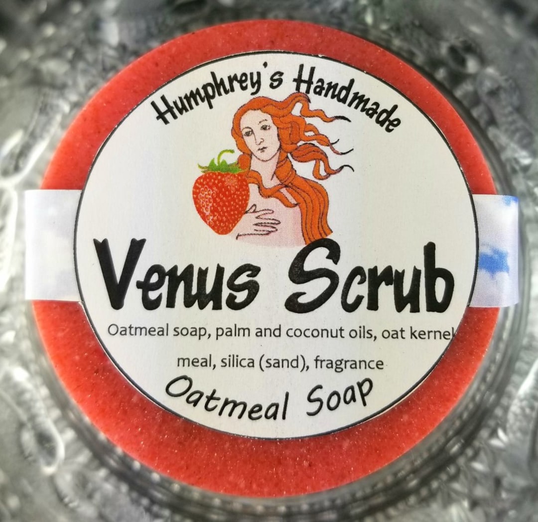 VENUS SCRUB Oatmeal Soap, Goddess Strawberry Beauty Bar Exfoliant ...