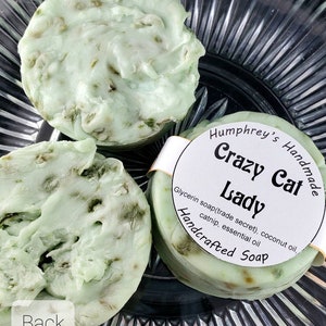 CRAZY CAT LADY Soap, Green Catnip Cold Process Soap, Lavender and Lemon ...