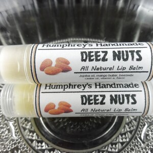 DEEZ NUTS Lip Balm, Honey Almond Flavor, Jojoba Oil Lip Balm ...
