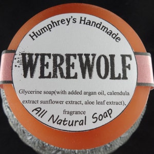 WEREWOLF Soap, Men's Shave & Shampoo Soap, Men's Round Glycerin Puck ...