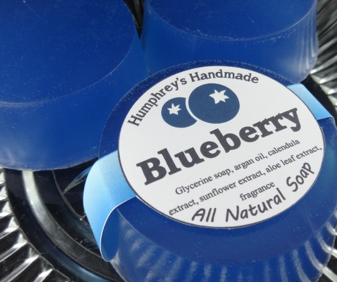 BLUEBERRY Soap Sweet Blueberry Shave & Shampoo Soap Round | Etsy