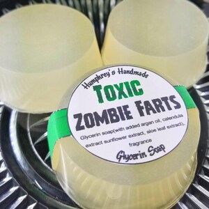 TOXIC ZOMBIE FARTS Soap, Glow in the Dark Vanilla Shave Soap, Round ...