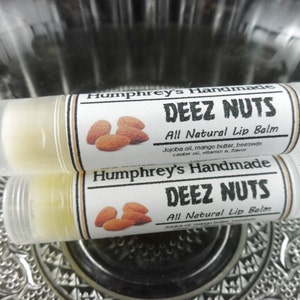 DEEZ NUTS Lip Balm, Honey Almond Flavor, Jojoba Oil Lip Balm ...