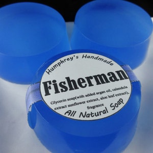 FISHERMAN Shave Soap, Anise Beard Wash Shampoo Soap, Blue Round Soap ...