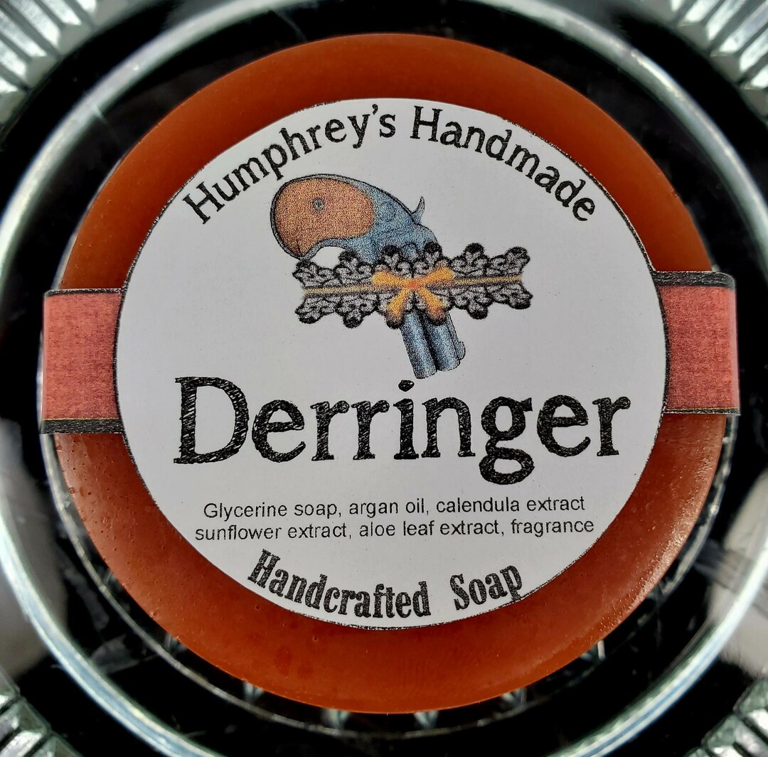 DERRINGER Shave & Shampoo Soap, Bourbon Sea Salt Caramel Scented Unisex ...
