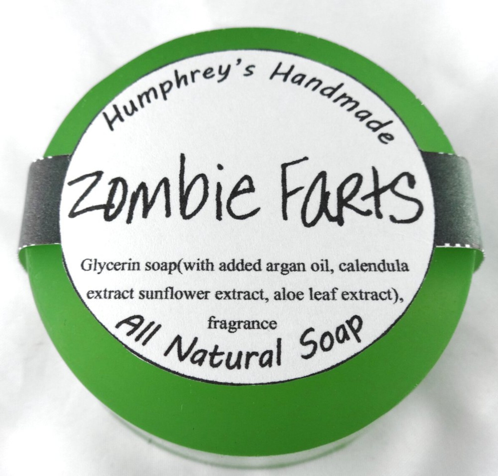 ZOMBIE FARTS Soap, Vanilla Shave & Shampoo Soap, Halloween Round Green ...
