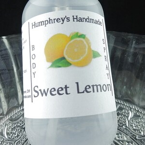 SWEET LEMON Body Spray, Lemon Sugar Scented Handcrafted Perfume Room ...