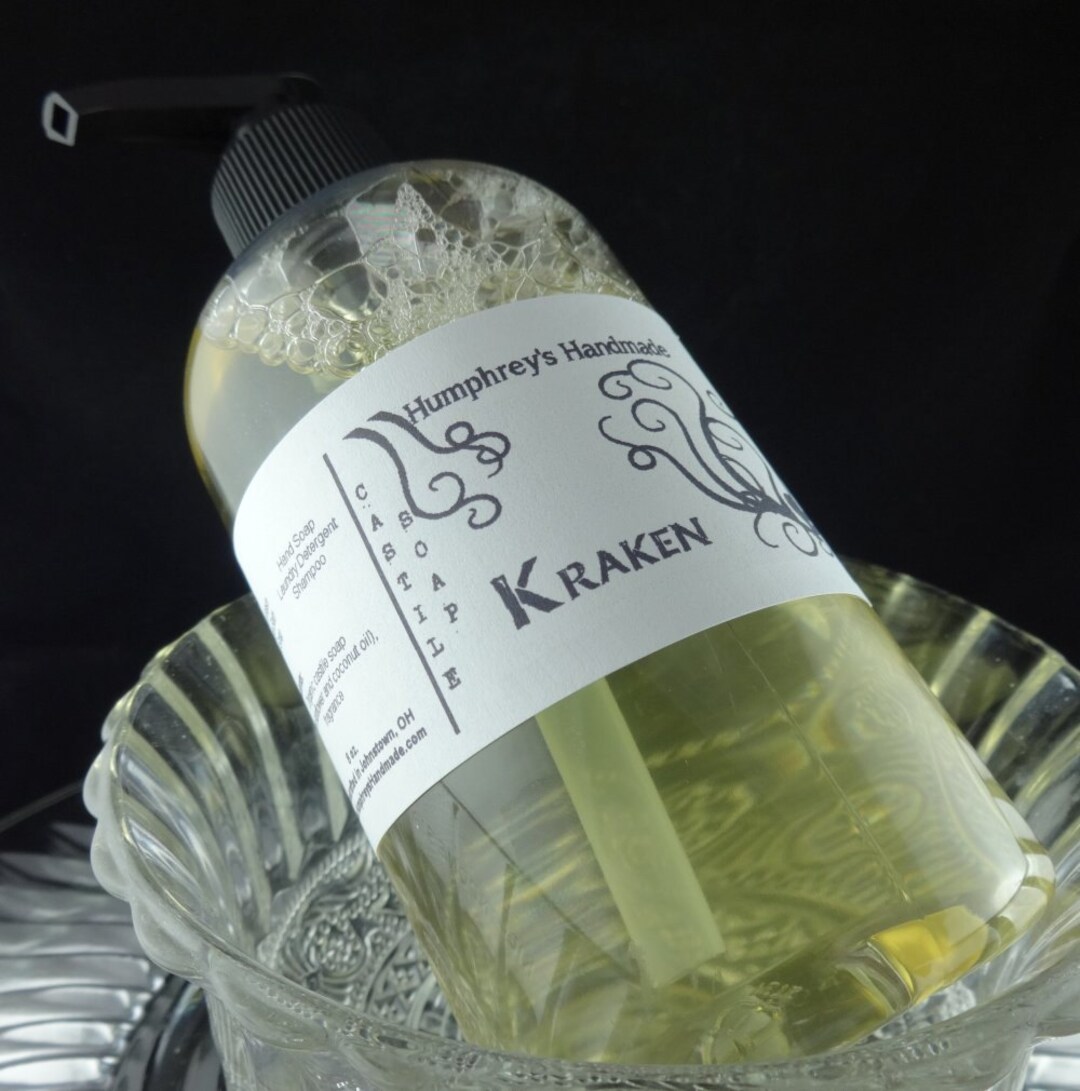KRAKEN Men's Beard Wash & Body Wash, 8 Oz, Aqua Di Geo Scent Castile ...