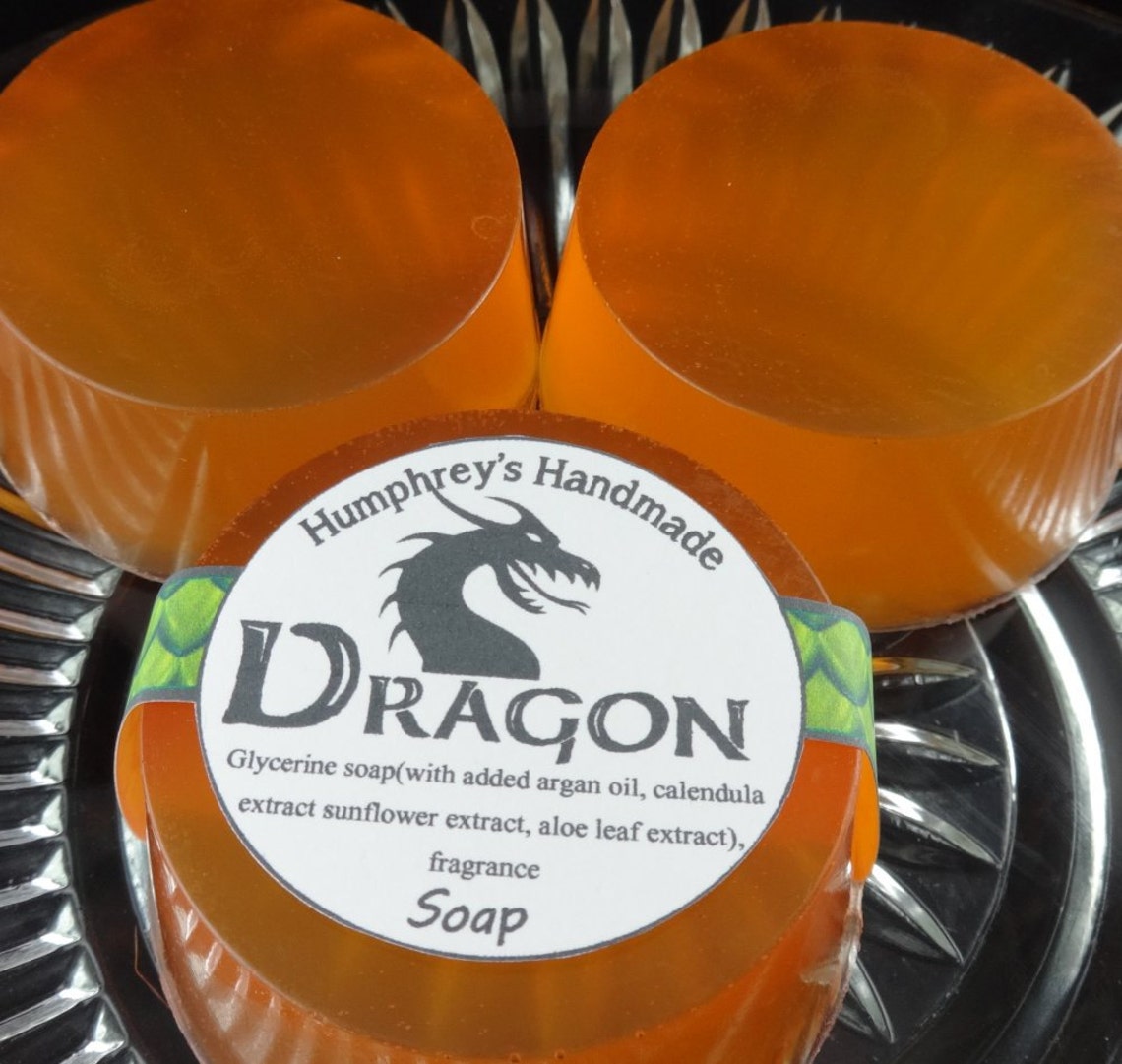 DRAGON Soap Glycerin Smoke Bonfire Beard Wash Orange | Etsy