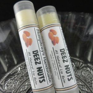 DEEZ NUTS Lip Balm, Honey Almond Flavor, Jojoba Oil Lip Balm ...