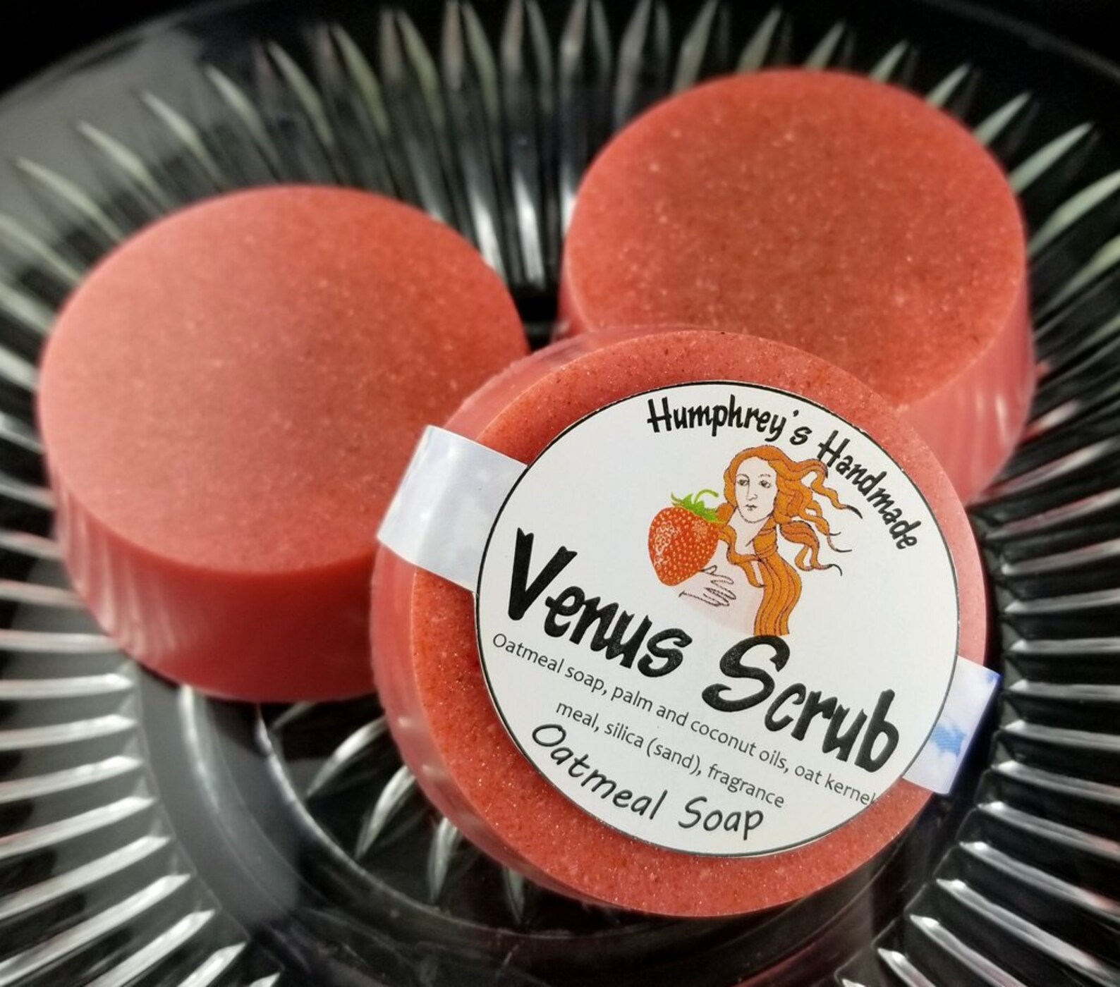 VENUS SCRUB Oatmeal Soap, Goddess Strawberry Beauty Bar Exfoliant ...