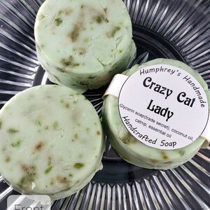 CRAZY CAT LADY Soap, Green Catnip Cold Process Soap, Lavender and Lemon ...