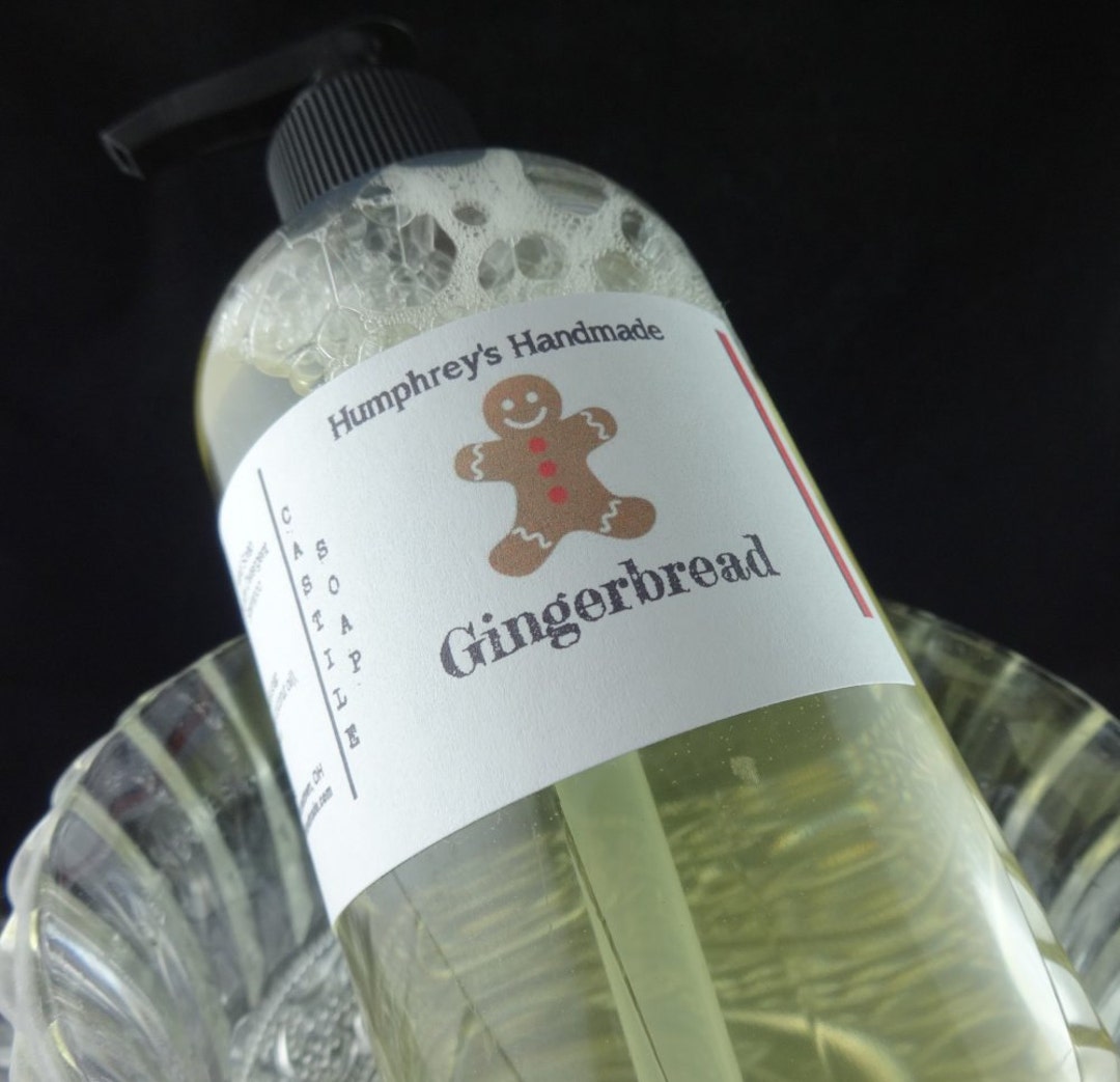 GINGERBREAD Body Wash, 8 Oz, Women's Gingerbread Cookie Scented Castile ...