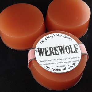 WEREWOLF Soap, Men's Shave & Shampoo Soap, Men's Round Glycerin Puck ...