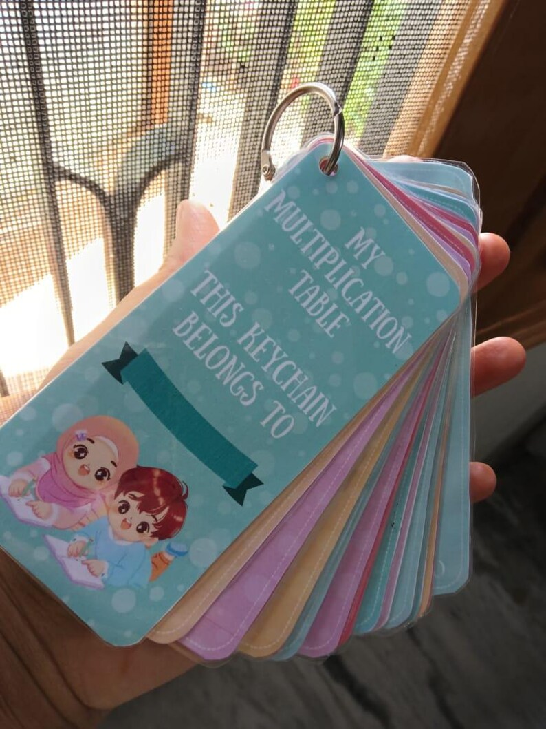 Multiplication Chart Keyring: Homeschool Math Flashcards 2-20 - Etsy