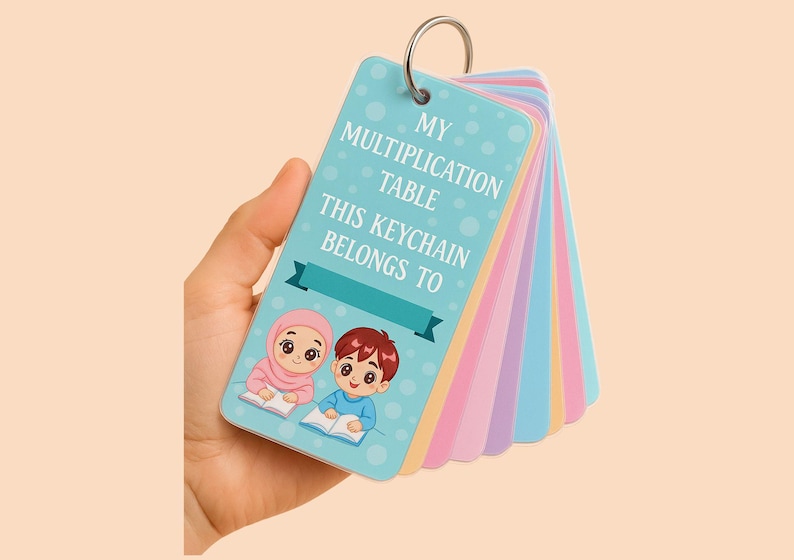 Multiplication Chart Keyring: Homeschool Math Flashcards 2-20 - Etsy