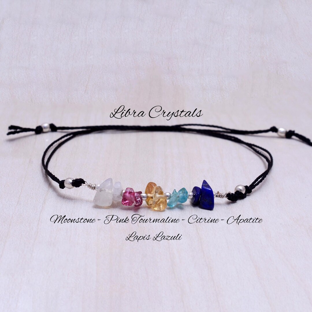 Libra Astrology Bracelet, Gold Star Sign Crystal Bracelet Silver ...