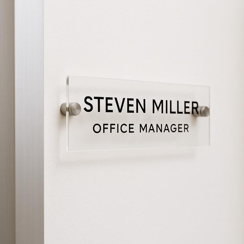 Personalized Acrylic Office Sign | Custom Business Wall Sign for Office ...