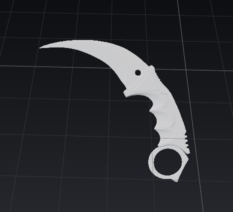 Karambit Knife STL File – 3D Printable Tactical Game Skin Curved Blade ...
