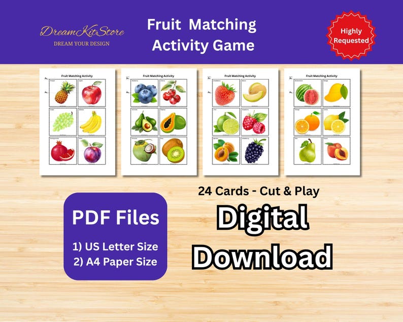 Fruit Matching Activity for Toddler – Learning Preschool Activities ...