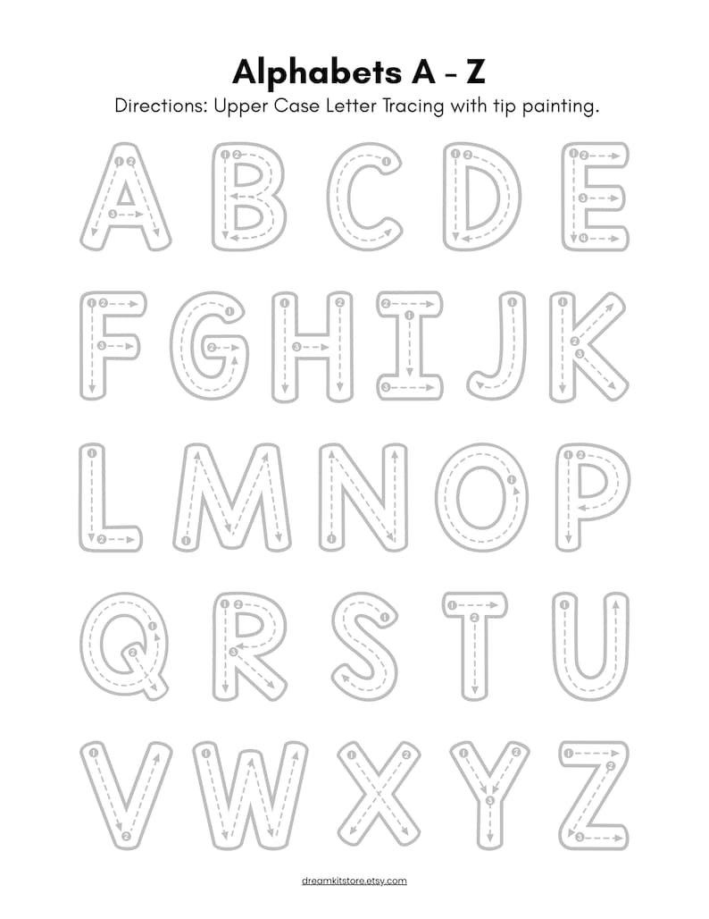 Tracing Letters Alphabet Printable | ABC Handwriting Practice ...