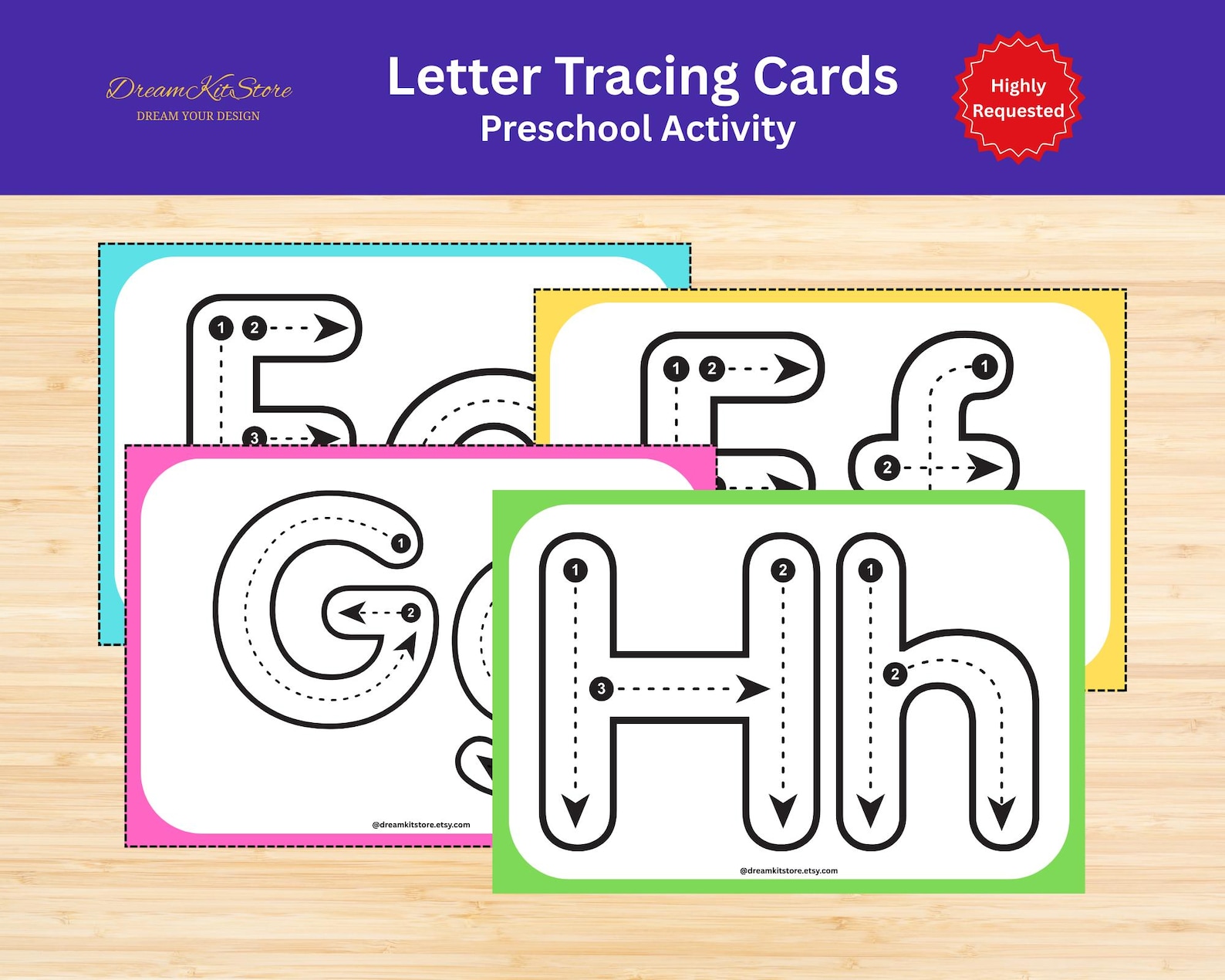 Preschool Alphabet Letter Tracing Cards: ABC Printable Card for ...