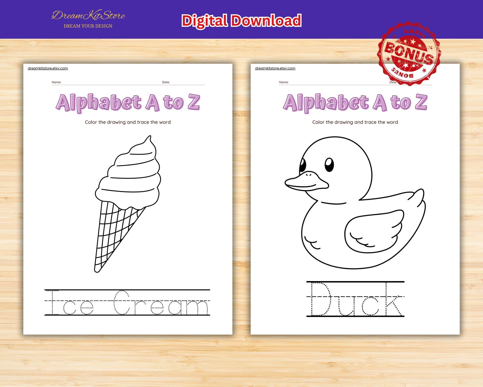 Alphabet Tracing Worksheets Printable | Letters A - Z, Learning ...