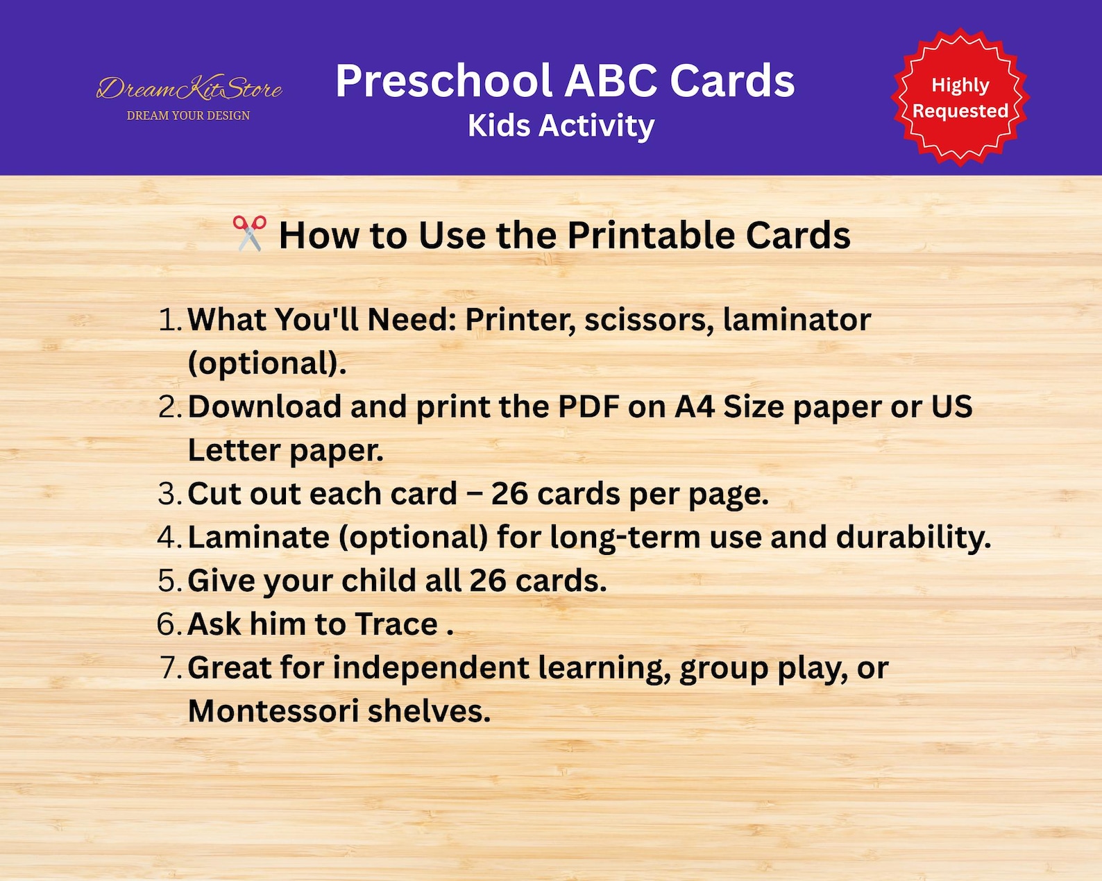 Preschool Alphabet Letter Tracing Cards: ABC Printable Card for ...