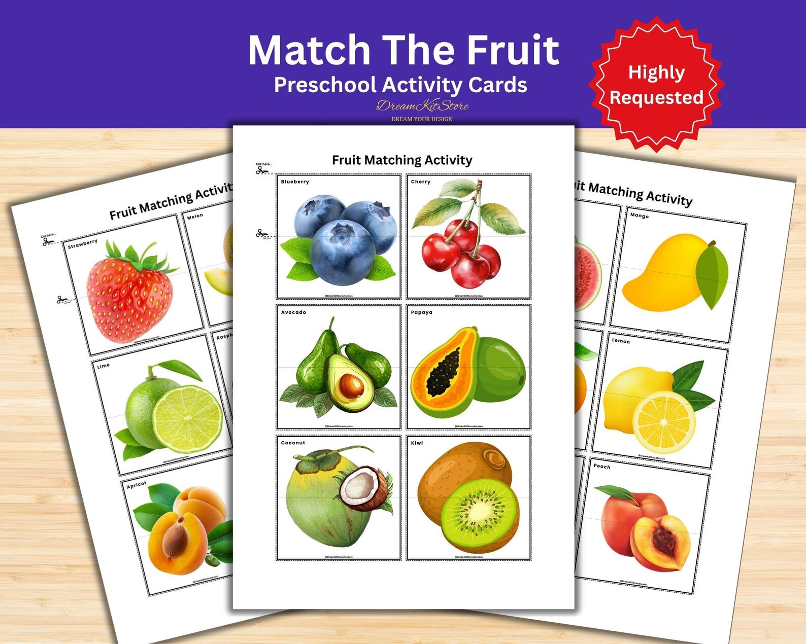 Fruit Matching Activity for Toddler – Learning Preschool Activities ...