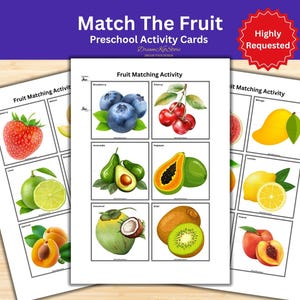 Fruit Matching Activity for Toddler – Learning Preschool Activities ...