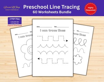 Preschool Line Tracing Worksheets: Handwriting Practice, Homeschool ...