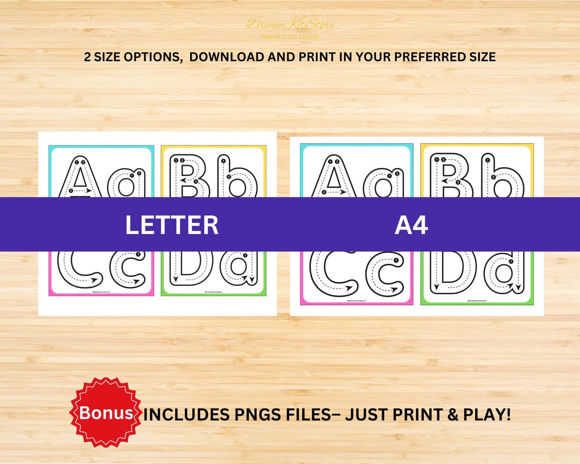 Preschool Alphabet Letter Tracing Cards: ABC Printable Card for ...