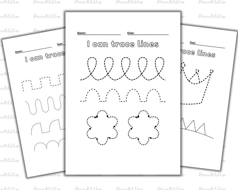Preschool Line Tracing Worksheets: Handwriting Practice, Homeschool ...