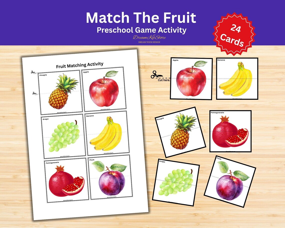 Fruit Matching Activity for Toddler – Learning Preschool Activities ...