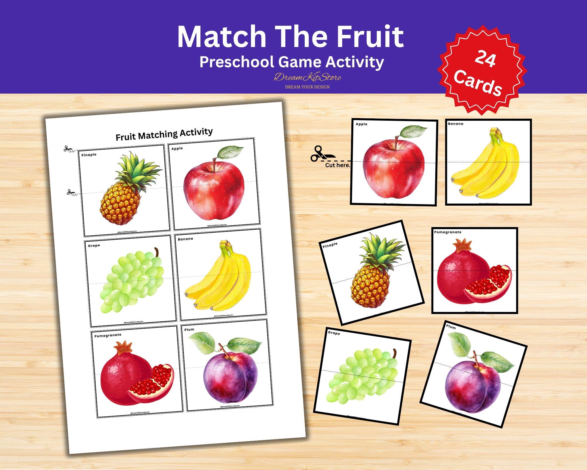 Fruit Matching Activity for Toddler – Learning Preschool Activities ...