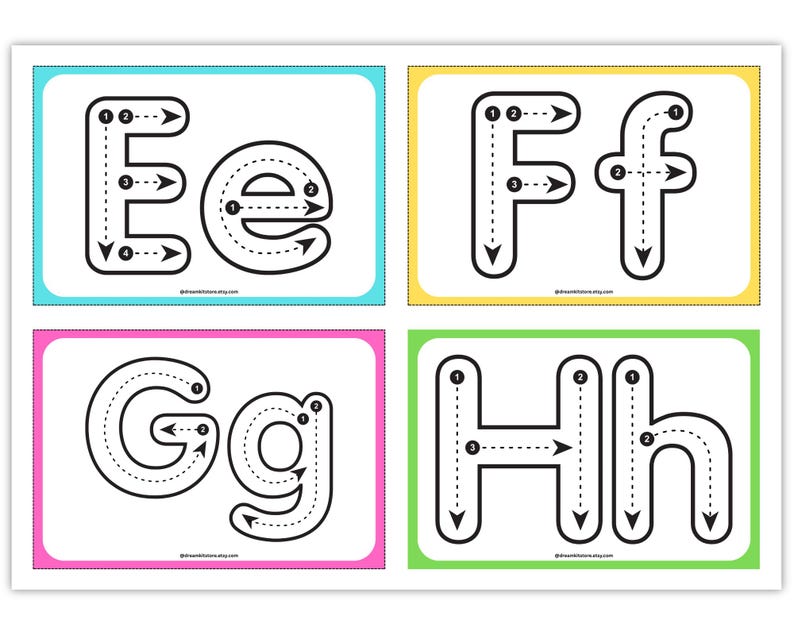 Preschool Alphabet Letter Tracing Cards: ABC Printable Card for ...
