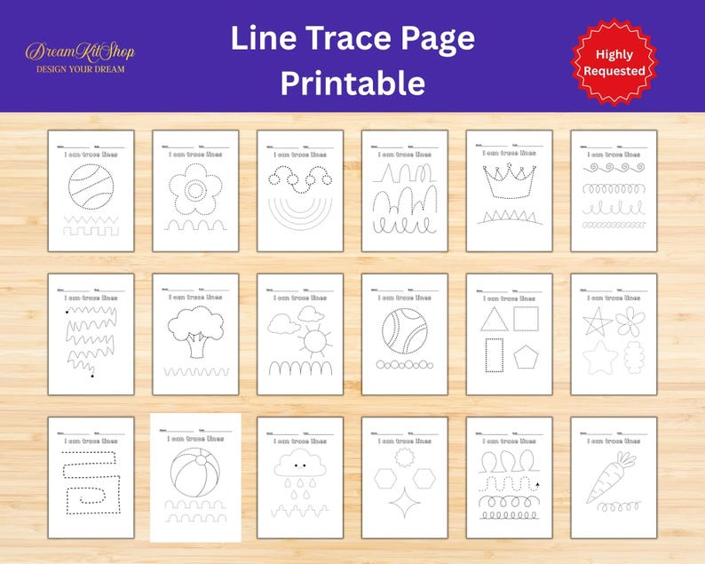 Preschool Line Tracing Worksheets: Handwriting Practice, Homeschool ...
