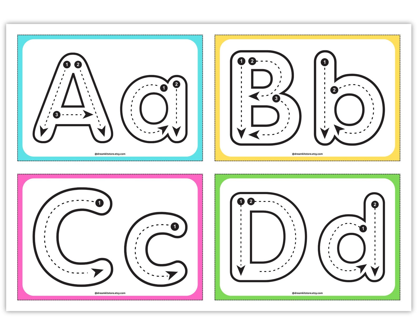 Preschool Alphabet Letter Tracing Cards: ABC Printable Card for ...