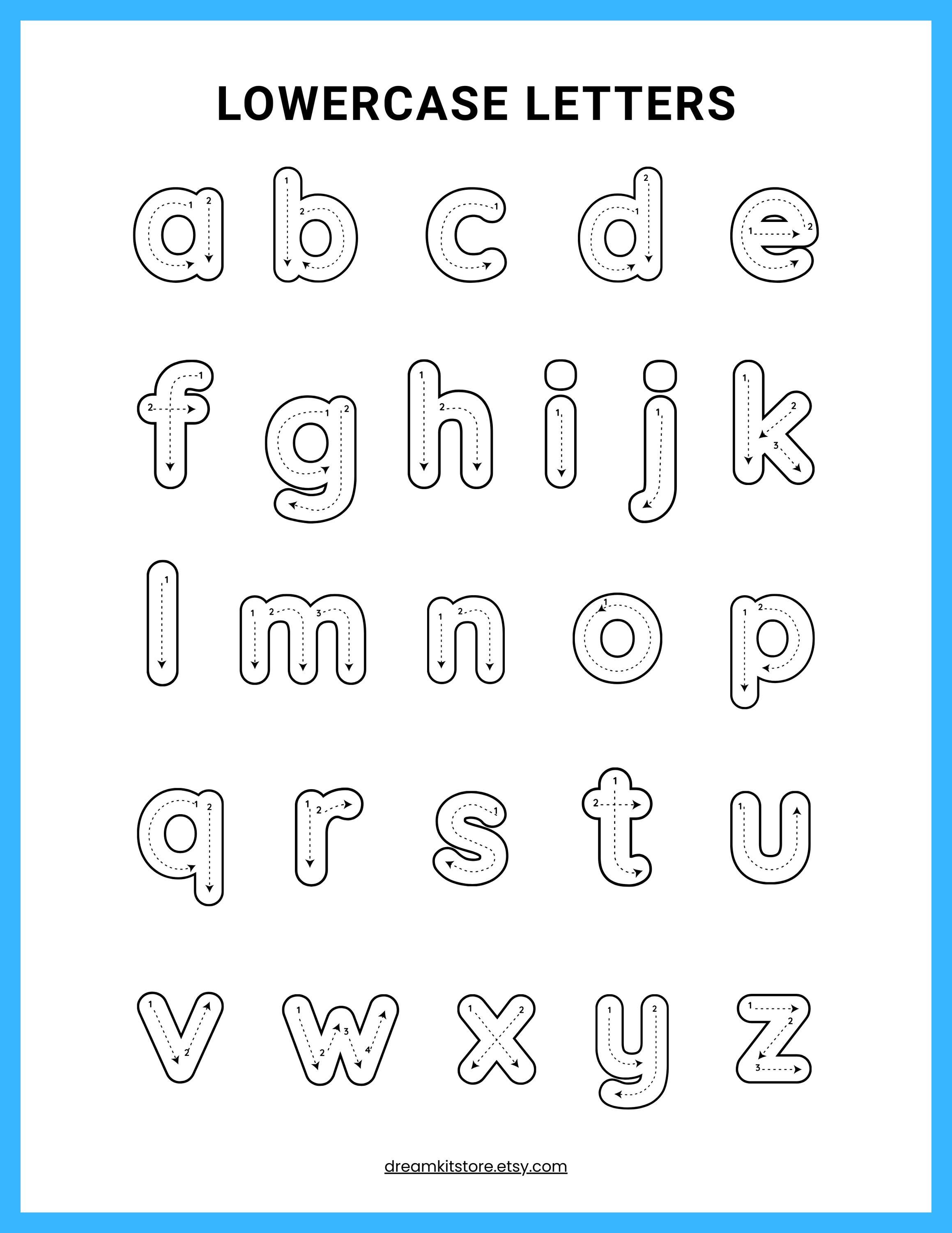 Printable Tracing Alphabet, Letter Tracing Worksheet, Uppercase and ...