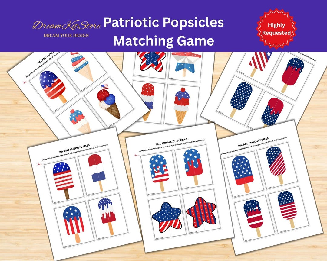 Popsicle Matching Game: Montessori Toddler Puzzle Activity (printable ...